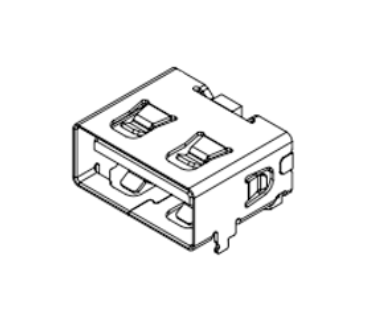 RoHS USB A PCB Connector Top Mount Front DIP Rear SMT Style USB Socket ...