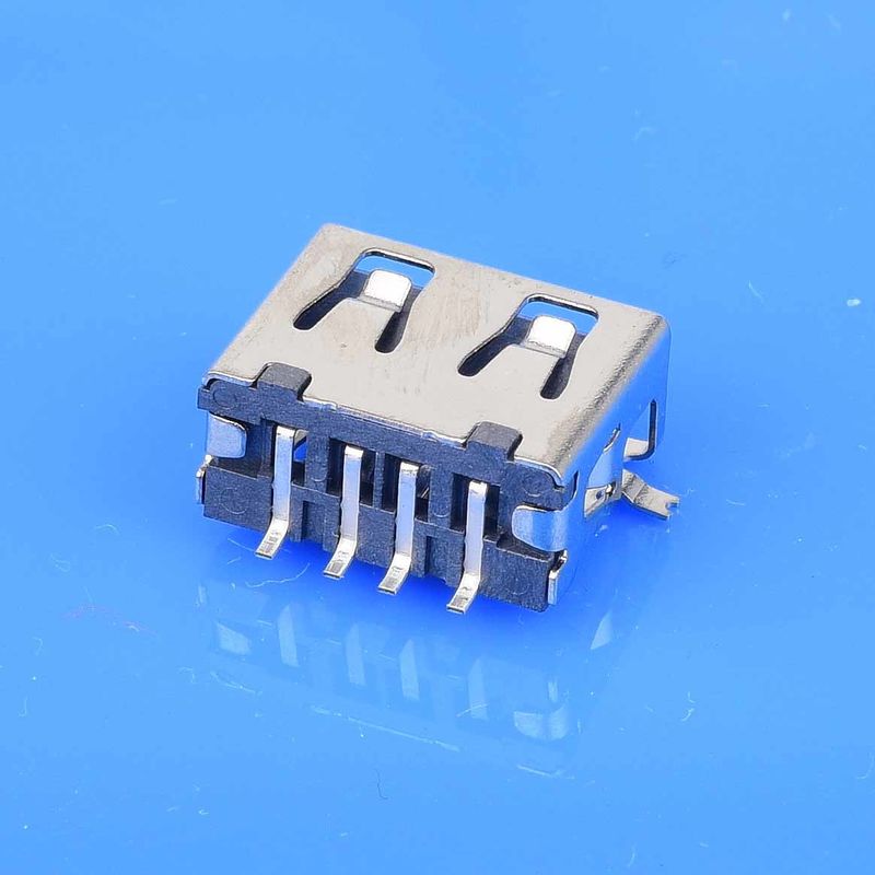 USB 2.0 Socket Stainless Steel SMT USB Connector 10mm Black White Blue ...