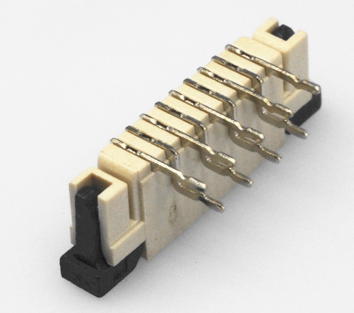 1.0mm Pitch Right Angle DIP Termination FPC Connector with Lock H=2.5mm ...